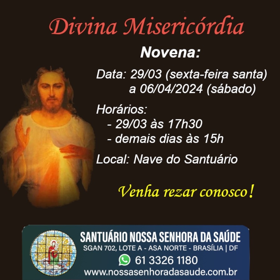 Novena da Divina Misericórdia « Santuário Nossa Senhora da Saúde