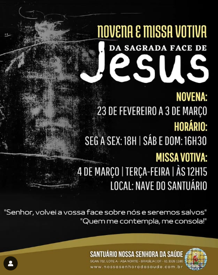 Novena e Missa Votiva da Sagrada Face de Jesus « Santuário Nossa ...